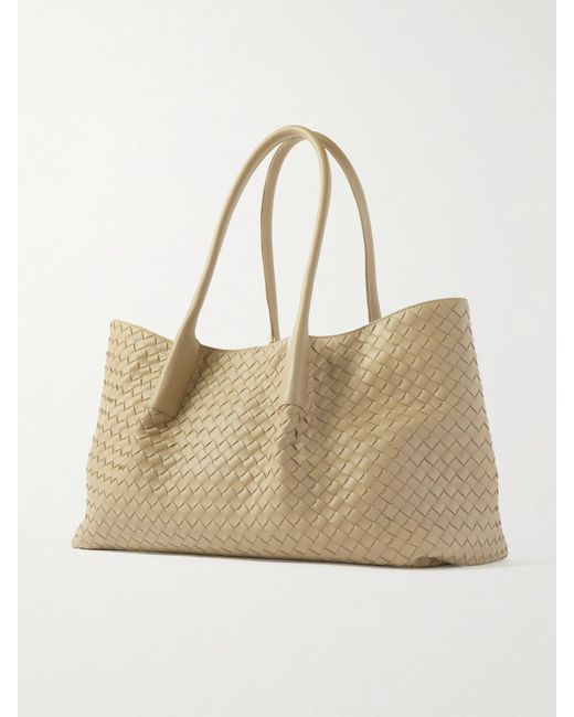 Bottega Veneta Pinacoteca Intrecciato Leather Tote in Natural | Lyst