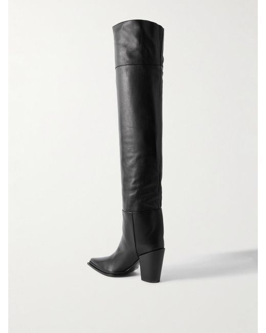 Jimmy Choo Cece 80 Leather Over-The-Knee Boots in Black | Lyst