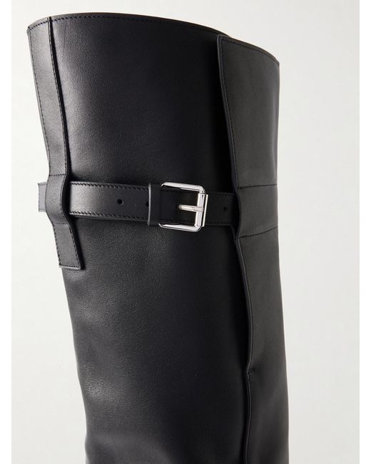Christen Santiago Leather Knee Boots in Black | Lyst UK
