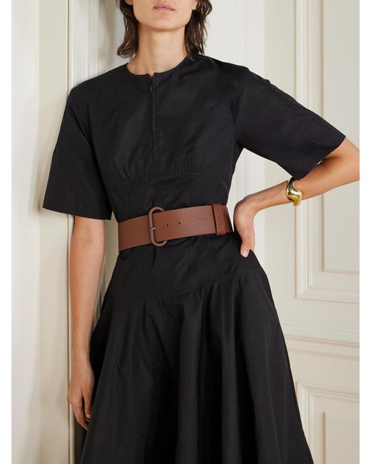 Max Mara Textured Leather Belt in Brown | Lyst