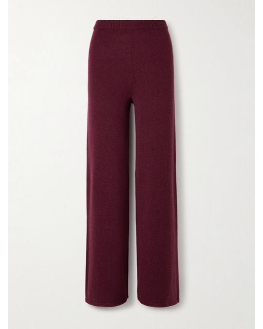 The Elder Statesman Juniper Cashmere Wide-Leg Pants in Purple | Lyst UK
