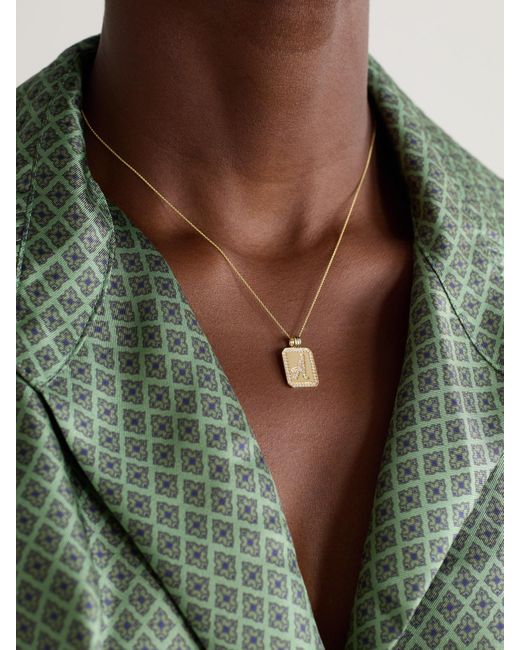 STONE AND STRAND Letter 14-Karat Diamond Necklace in Natural | Lyst UK