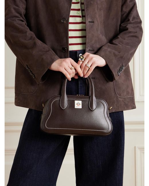 Bally Unda Appliquéd Leather Tote in Brown | Lyst