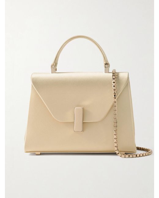 Valextra Iside Micro Satin Tote in Natural | Lyst
