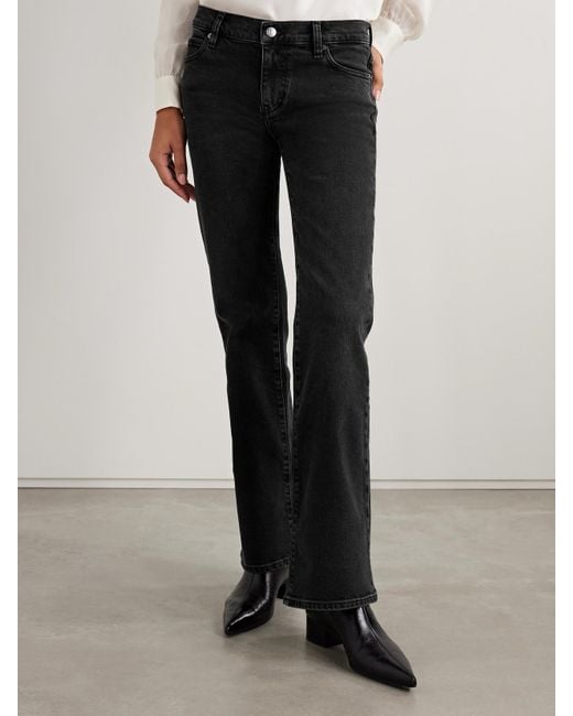 FRAME The Rodeo Mid-Rise Flared Jeans in Black | Lyst UK