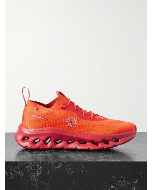 Loewe On Cloudtilt Stretch Recycled-Knit Sneakers in Red | Lyst