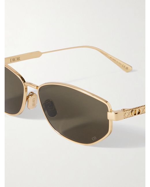 Dior Diorcannage B1U Oval-Frame-Tone Sunglasses in Metallic | Lyst