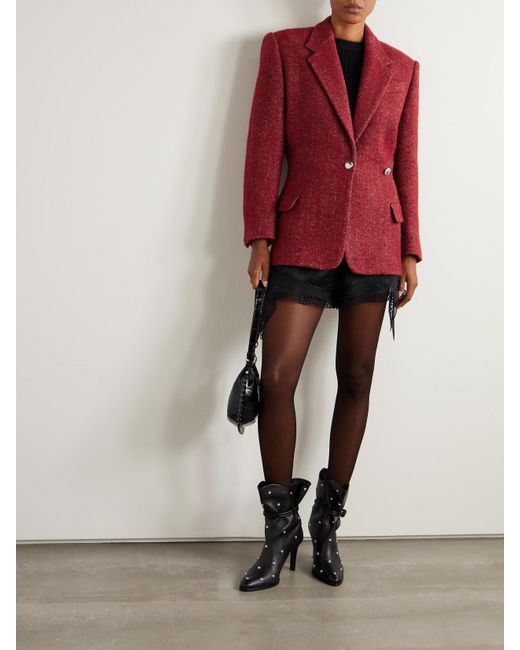 Isabel Marant Herringbone Blazer in Red | Lyst