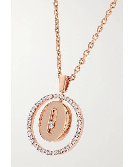 Messika Lucky Move 18-Karat Rose Diamond Necklace in White | Lyst