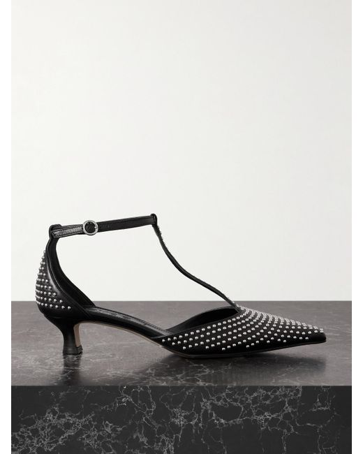 Aeyde Liz Studded Leather Pumps in Black | Lyst