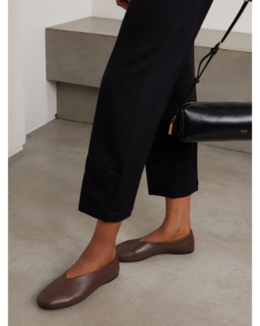 Proenza Schouler Tee Leather Ballet Flats in Brown | Lyst UK