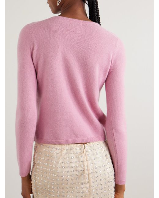 STAUD Midnight Cashmere Cardigan in Pink | Lyst UK