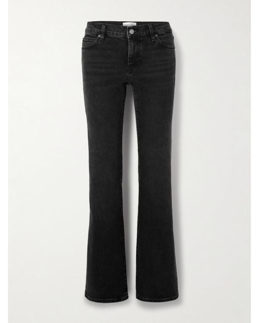 FRAME The Rodeo Mid-Rise Flared Jeans in Black | Lyst UK