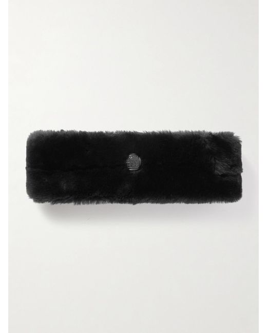 TOTEME Leather-Trimmed Shearling Headband in Black | Lyst UK
