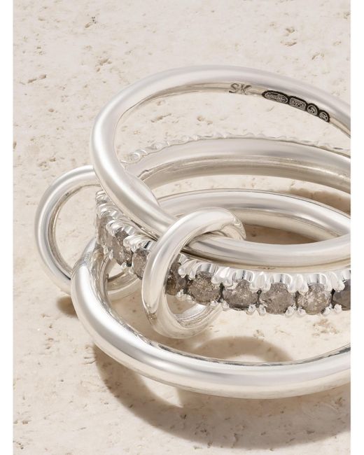 Spinelli Kilcollin Petunia Sterling Diamond Ring in Natural | Lyst UK