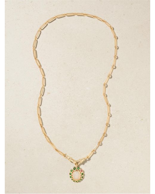 Pascale Monvoisin Jasmine 9-Karat Multi-Stone Necklace in Natural | Lyst