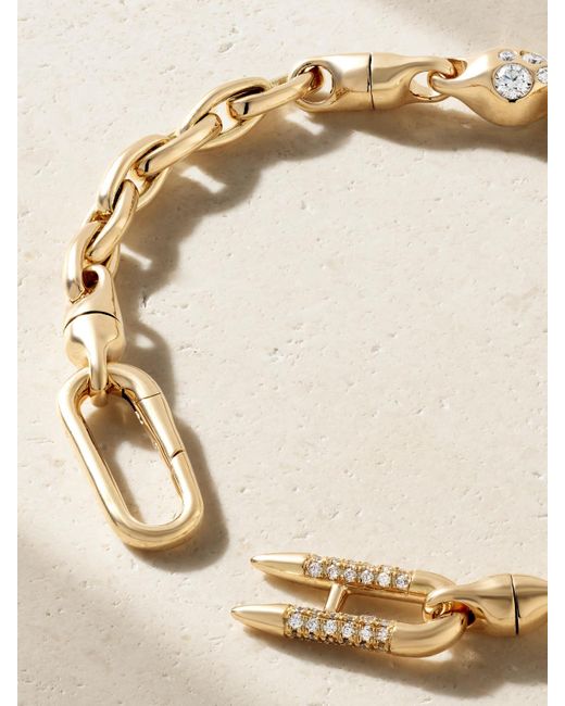 UNIFORM OBJECT Hinge 18-Karat Diamond Bracelet in Natural | Lyst