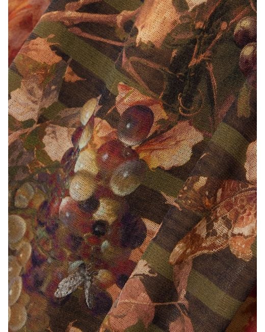 Jean Paul Gaultier Marinière Grape Printed Mesh Skirt in Brown | Lyst UK