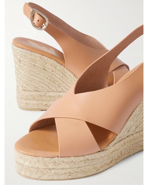 Ancient Greek Sandals Maria Leather Espadrille Wedge Sandals in Natural ...