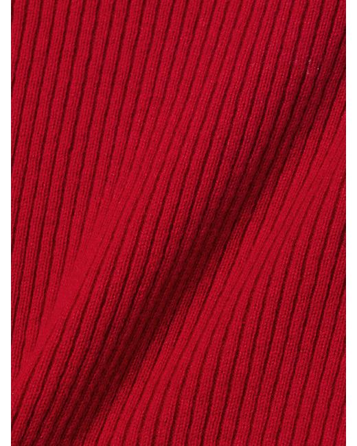 Brandon Maxwell The Phoebe Ruffled Ribbed Cashmere Tank in Red | Lyst