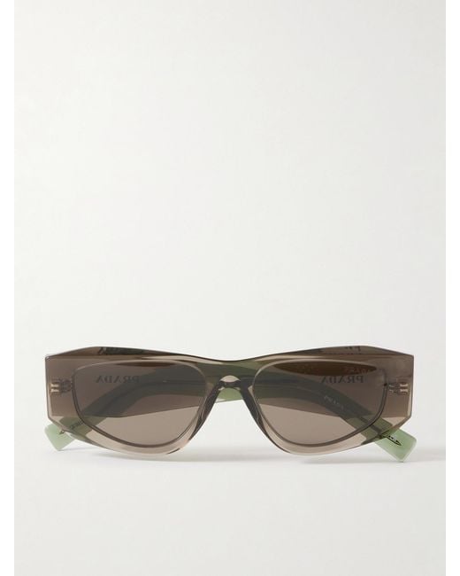 Prada Symbole D-Frame Acetate Sunglasses in Grey | Lyst UK