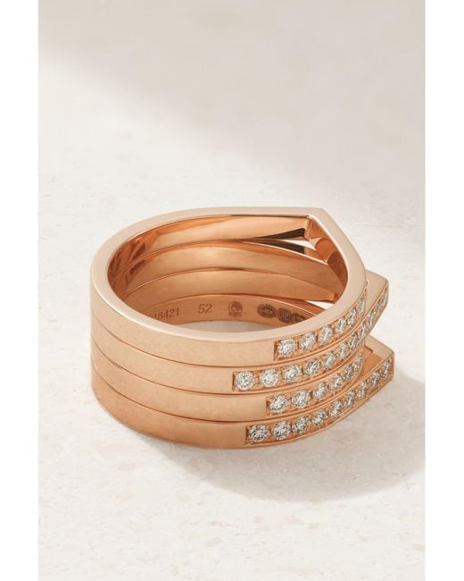 Repossi Antifer 18-Karat Rose Diamond Ring in Natural | Lyst