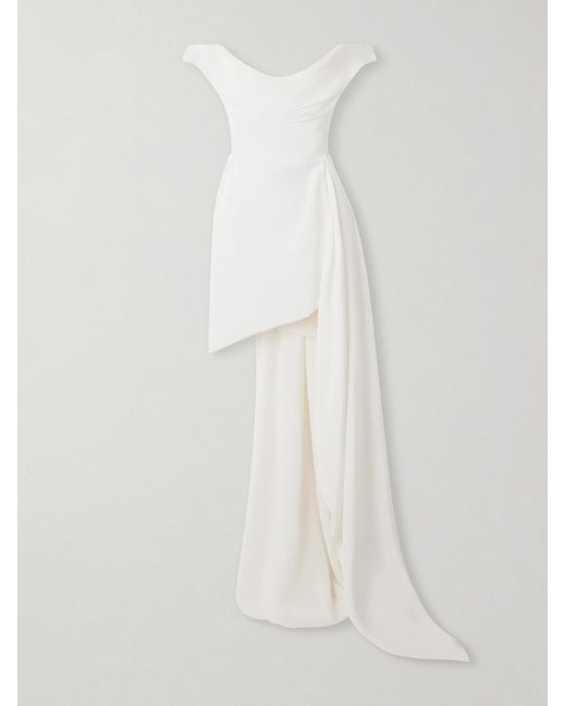 Vivienne Westwood Comet Asymmetric Draped Silk-Cady Mini Dress in White ...