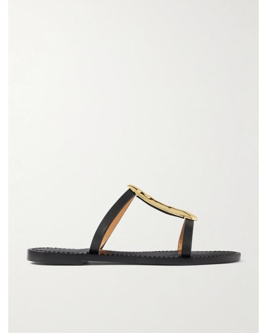 Amanu The Sahara-Tone And Leather Sandals in Black | Lyst