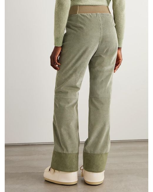 Sease Akuna Padded Corduroy Straight-Leg Ski Pants in Green | Lyst UK