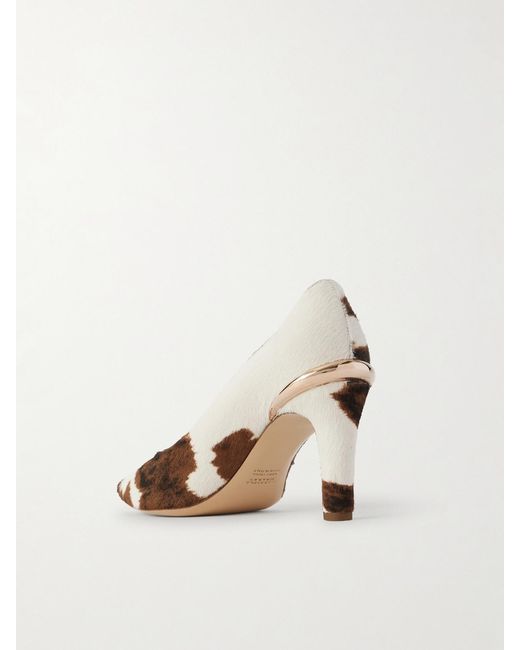 Gabriela Hearst Edwina Cow-Print Calf Hair Pumps in Natural | Lyst UK