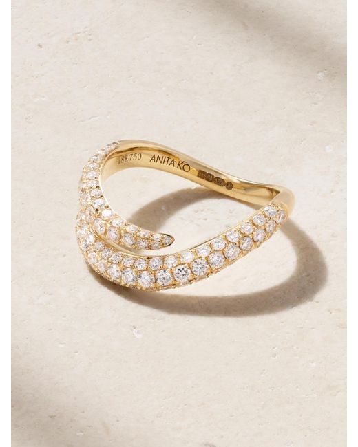 Anita Ko Zara 18-Karat Diamond Ring in Natural | Lyst