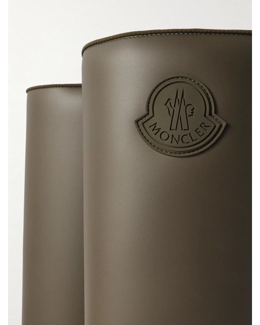 Moncler Kickstream Pvc And Shell Knee Boots in Green | Lyst