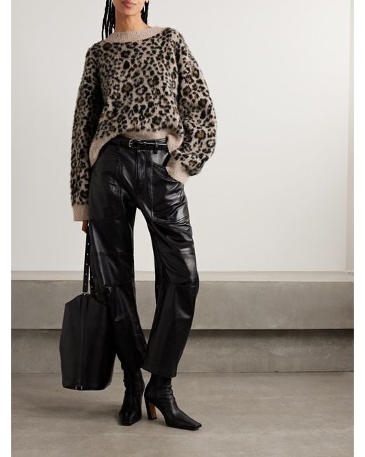 Nili Lotan Zamira Leopard-Jacquard Cashmere And Silk-Blend Sweater in ...