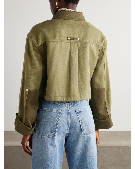 Cult Gaia Anders Cropped Two-Tone Hemp And Cotton-Blend Twill Jacket in ...