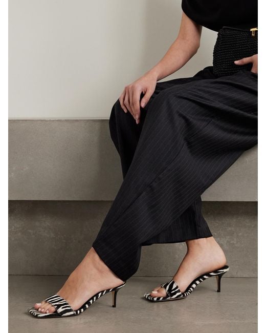 Aeyde Ilvy Zebra-Print Pony Hair Mules | Lyst UK