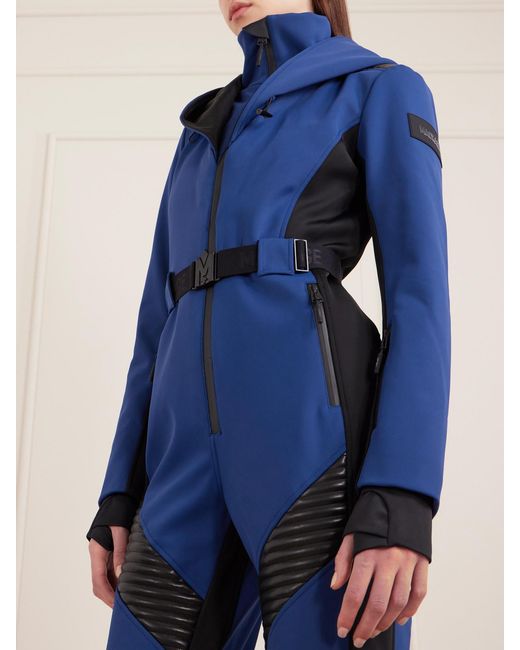 Mackage Elle Belted Hooded Ski Suit in Blue | Lyst UK