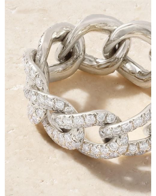 SHAY Essential Link 18-Karat Diamond Ring in Natural | Lyst