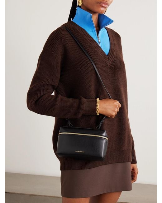 Victoria Beckham Vanity Leather Shoulder Bag in Black | Lyst UK