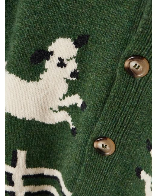 S.S.Daley Cyril Intarsia Wool Cardigan in Green | Lyst