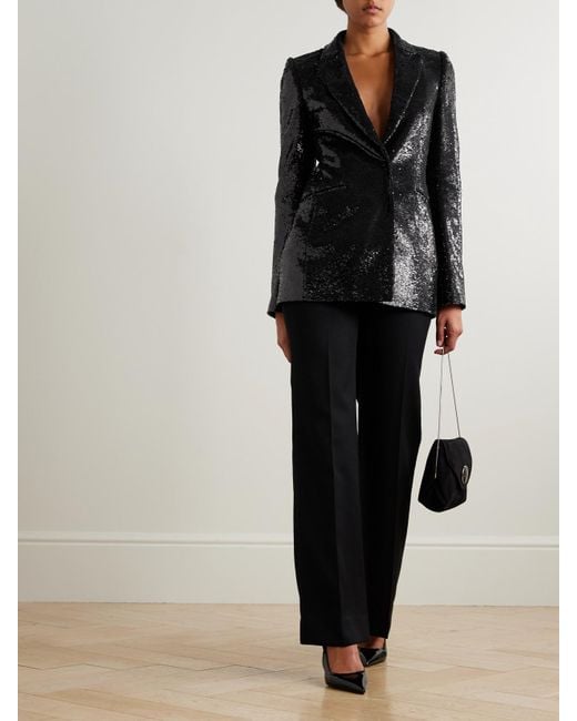Carolina Herrera Sequined Tulle Blazer in Black | Lyst UK