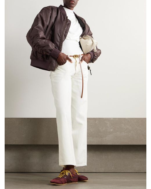 Anine Bing Leon Shell Bomber Jacket in Brown | Lyst UK