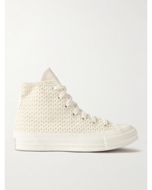 Converse Chuck 70 Crocheted And Canvas High-Top Sneakers in Natural | Lyst