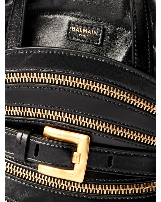 Balmain Shuffle Mini Embellished Leather Shoulder Bag in Black | Lyst