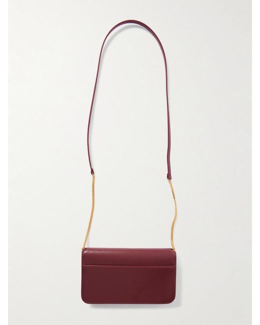 Saint Laurent Cassandre Strap Textured-Leather Phone Case | Lyst