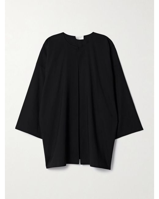 The Row Raj Wool-Crepe Jacket in Black | Lyst