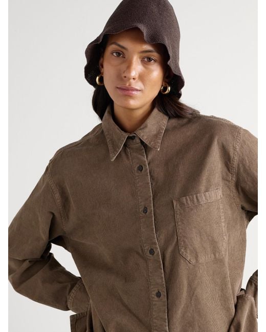 The Row Jashi Linen-Blend Bucket Hat in Brown | Lyst