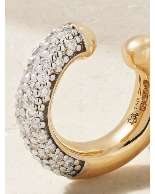 UNIFORM OBJECT Shard 18-Karat Diamond Ear Cuff in Natural | Lyst