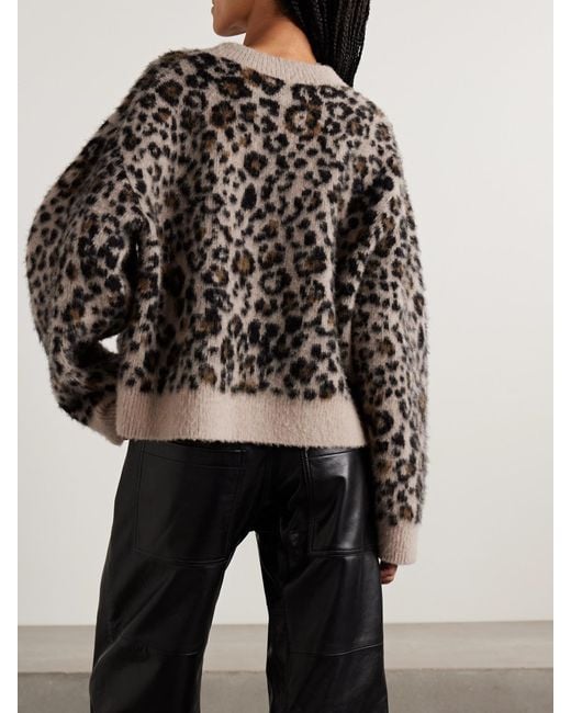 Nili Lotan Zamira Leopard-Jacquard Cashmere And Silk-Blend Sweater in ...