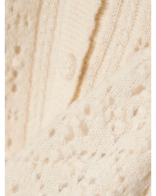 Doen Mirabelle Pointelle-Knit Alpaca-Blend Cardigan in Natural | Lyst