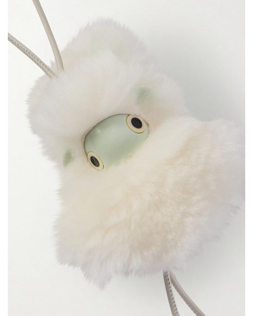 Loewe Bunny Puzz Shearling And Acetate Bag Charm in White | Lyst